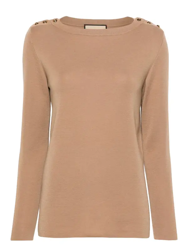 Gucci Shoulder-button Cashmere Jumper - Neutrals