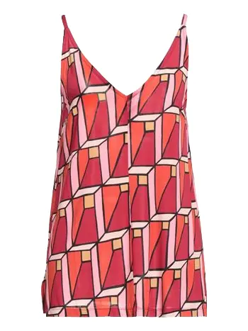 SIYU Geometric-print Sleeveless Top - Pink
