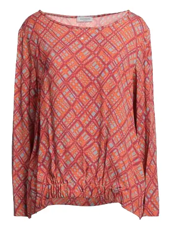 Rosso35 Geometric-print Crepe Top - Tomato Red