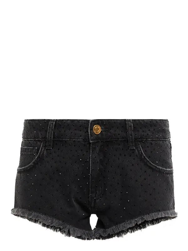 Blumarine Low-rise Denim Shorts - Black