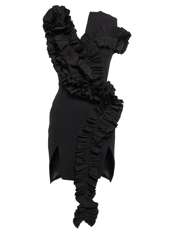 Maticevski Avery Ruffled Crêpe Minidress - Black