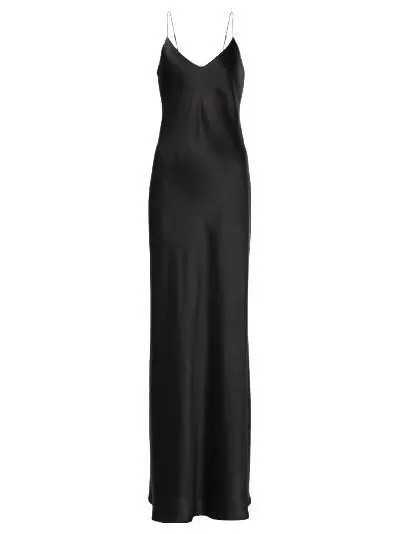 NILI LOTAN Silk Maxi Dress - Black