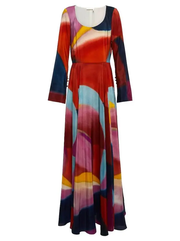 Chloé Printed Silk Maxi Dress - Multicoloured