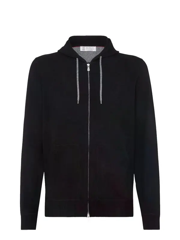 Brunello Cucinelli Zip-front Cashmere Hoodie - Black