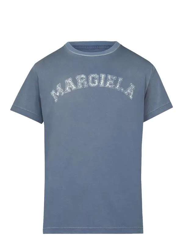 MAISON MARGIELA Logo-print Jersey T-shirt - Blue