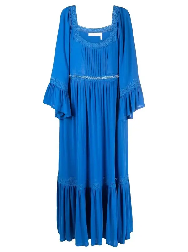 See By Chloé Square-neck Midi Dress - Blue