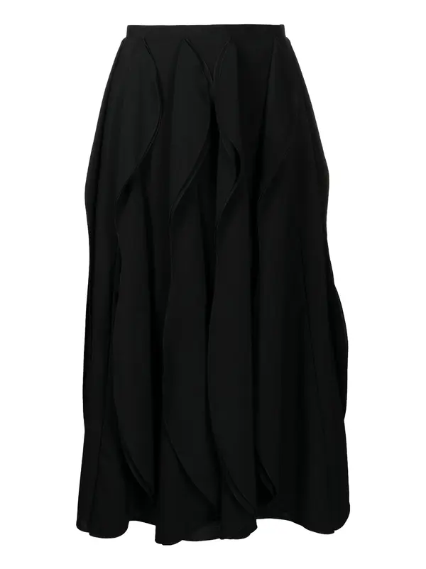 ENFOLD Draped Midi Skirt - Black