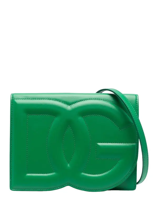 Dolce & Gabbana Dg Logo Leather Crossbody Bag - Green