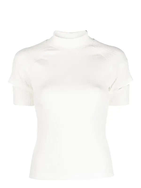Helmut Lang Ribbed Cut-out Top - White
