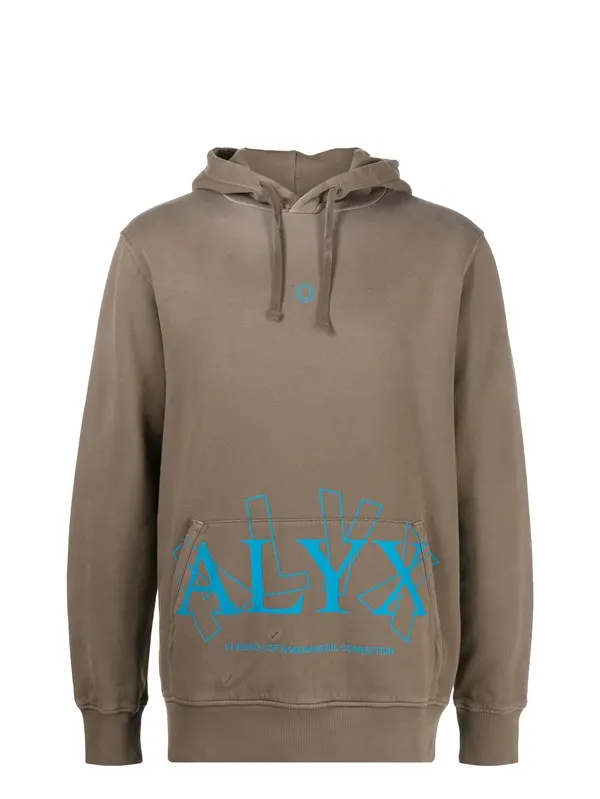 1017 Alyx 9sm Logo-print Pullover Hoodie - Neutrals