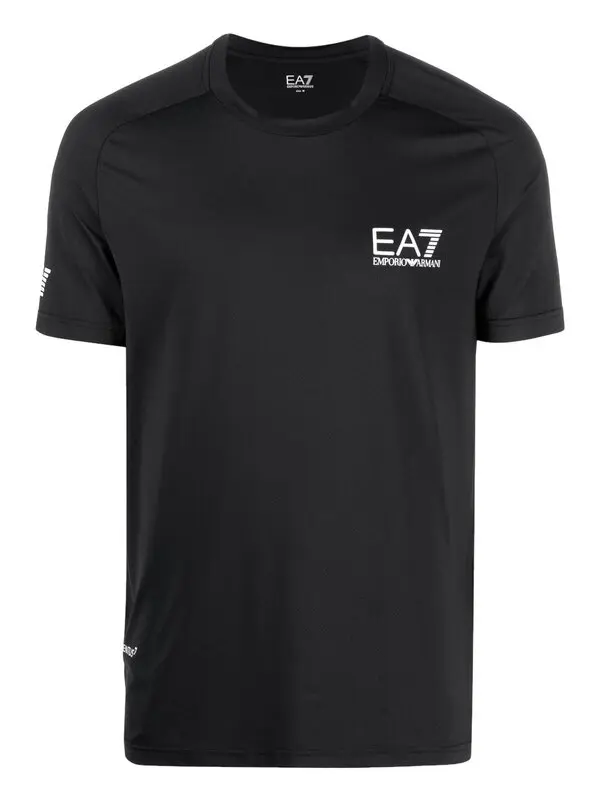 Emporio Armani Logo-print Cotton T-shirt - Black