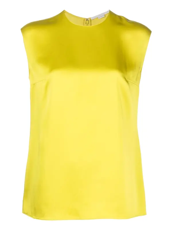 Stella McCartney Satin-finish Sleeveless Blouse - Yellow