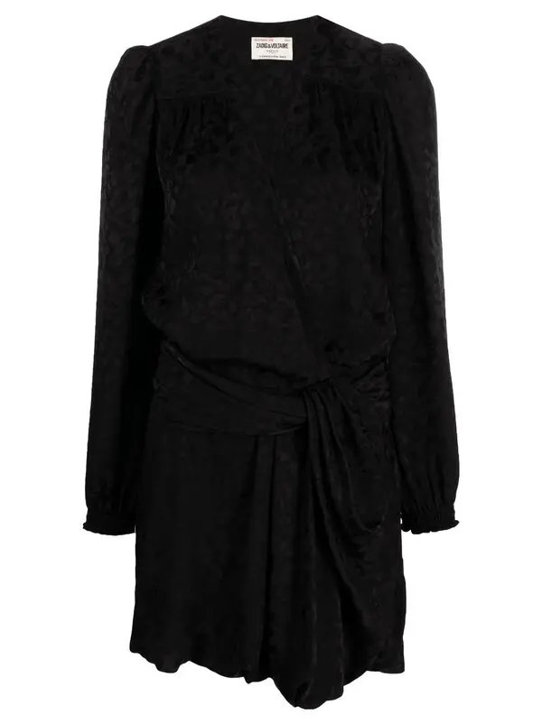 Zadig&Voltaire Recul Jacquard Leopard Print Mini Dress - Black