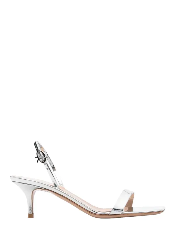 GIANVITO ROSSI Ribbon Kitten 55mm Sandals - Silver