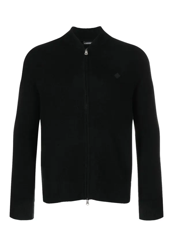 J. Lindeberg Yousin Logo-patch Cardigan - Black