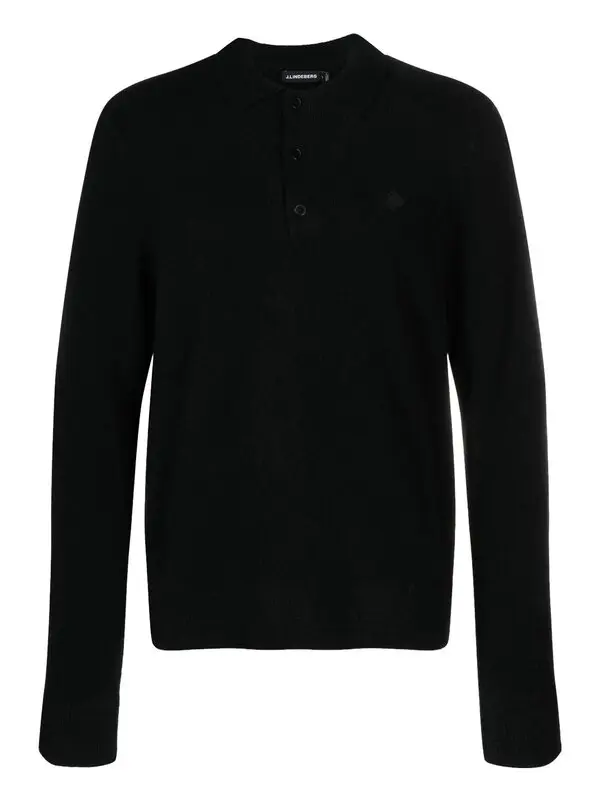 J. Lindeberg Yann Logo-patch Polo Shirt - Black