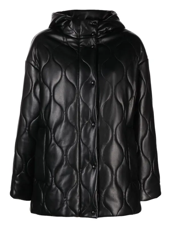 STAND STUDIO Everlee Quilted Faux-leather Jacket - Black