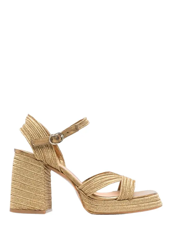CastaÑer Interwoven Metallic Slingback Sandals - Gold