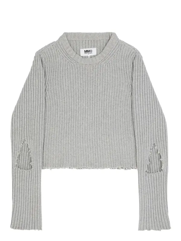 MAISON MARGIELA Cut-out Ribbed Jumper - Grey