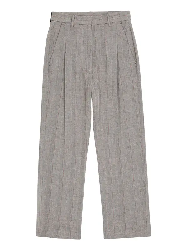 MAISON MARGIELA Pleated Cropped Trousers - Grey