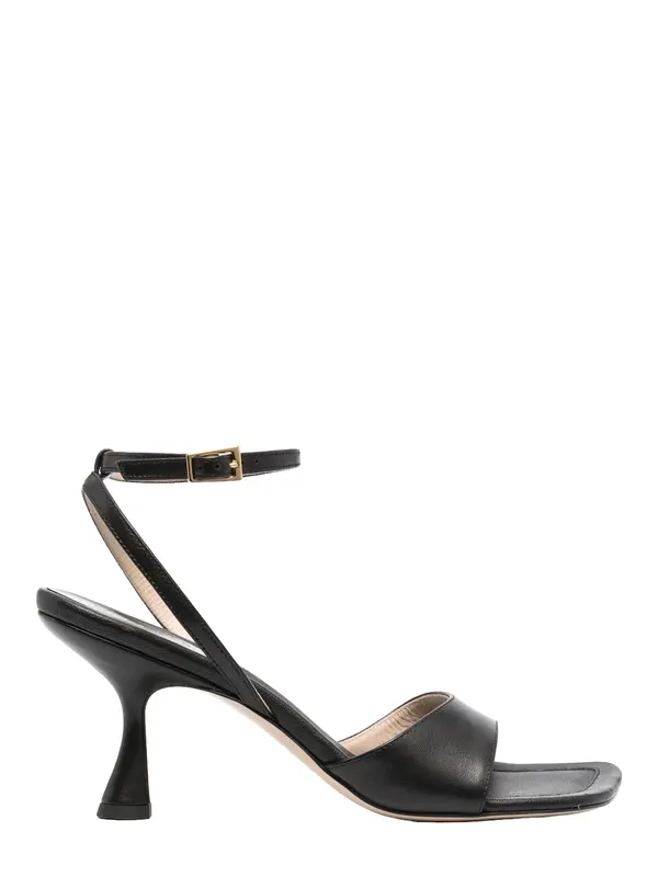 WANDLER 80mm Leather Heeled Sandals - Black