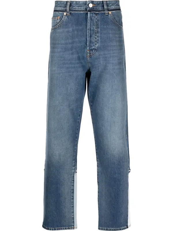Valentino Garavani Rockstud Detail Straight-leg Jeans - Blue