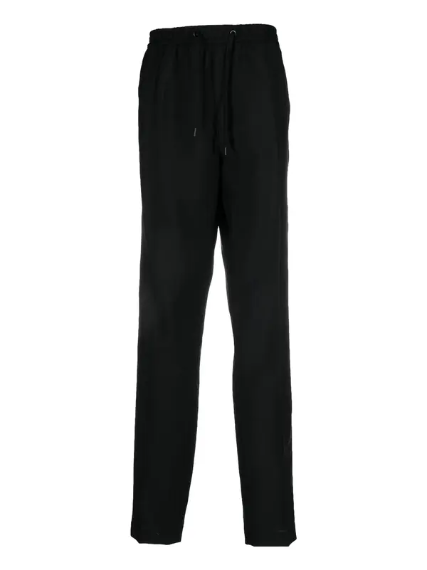 Versace Side-stripe Straight-leg Trousers - Black