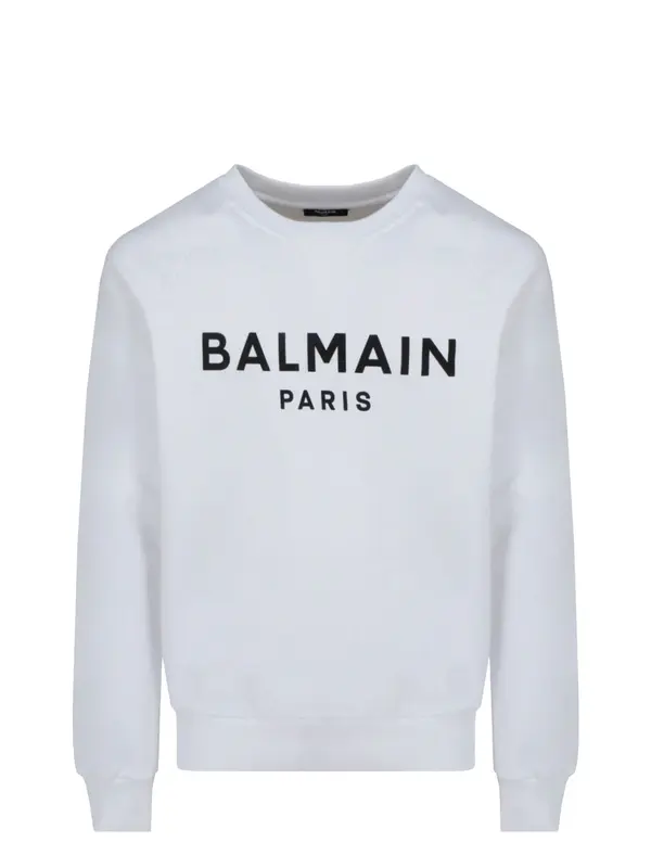 Balmain Logo-print Cotton Sweatshirt - White