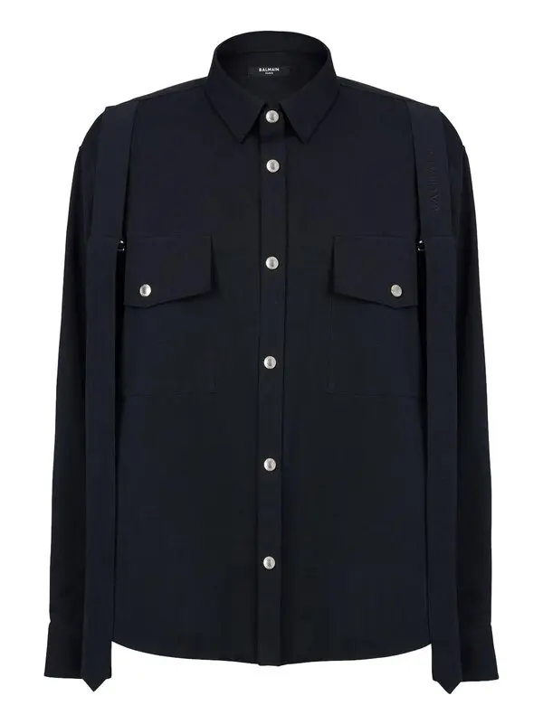 Balmain Chest Flap-pocket Detail Shirt - Black