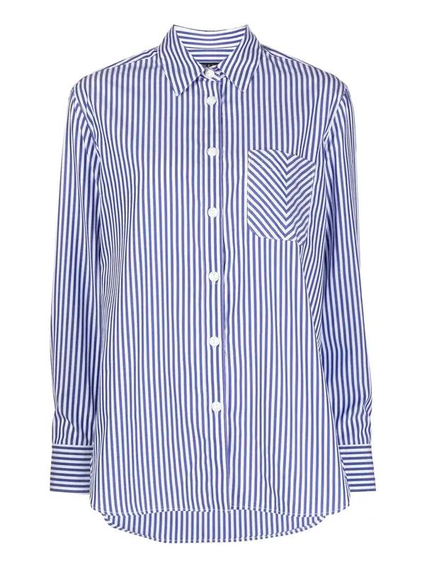Rag & Bone Maxine Striped Cotton Shirt - Blue