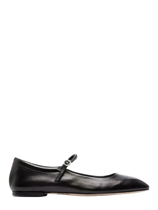 AeydĒ Mary Jane Leather Ballerina Shoes - Black