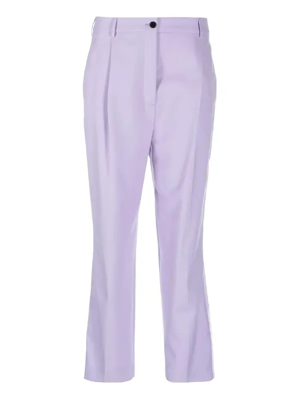 Karl Lagerfeld Cropped High-waisted Trousers - Purple