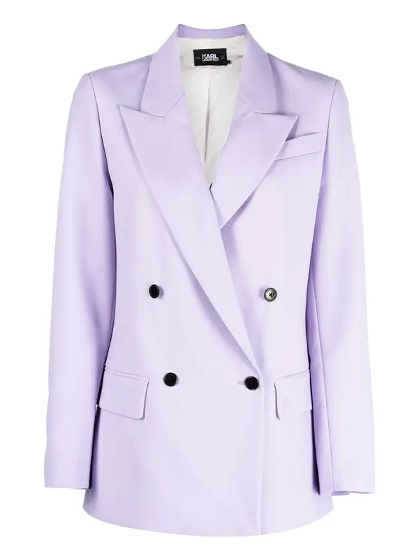 Karl Lagerfeld Tailored Double-breasted Blazer - Purple