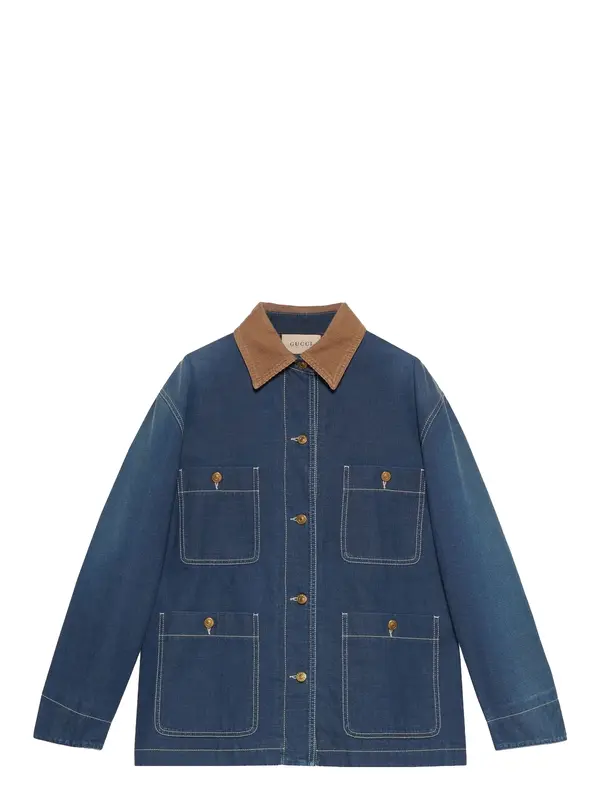 Gucci Longline Denim Jacket - Blue