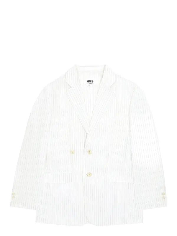 MAISON MARGIELA Pinstriped Single-breasted Blazer - White