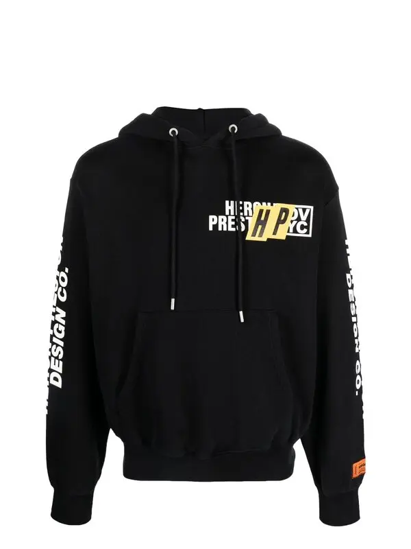 Heron Preston Logo-print Drawstring Hoodie - Black