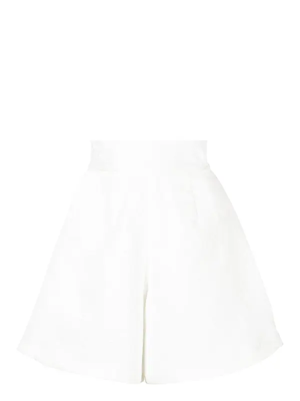 BAMBAH High-waisted Floral Shorts - White