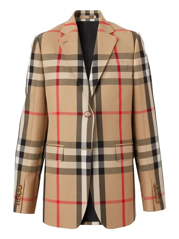 Burberry Wool-cotton Jacquard Tailored Jacket - Neutrals