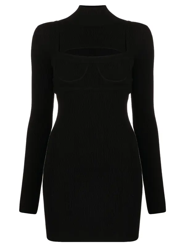 Monse Ribbed-knit Mini Dress - Black