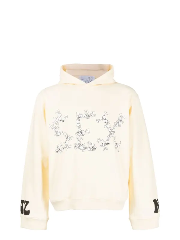 Natasha Zinko Bunny-print Hoodie - White
