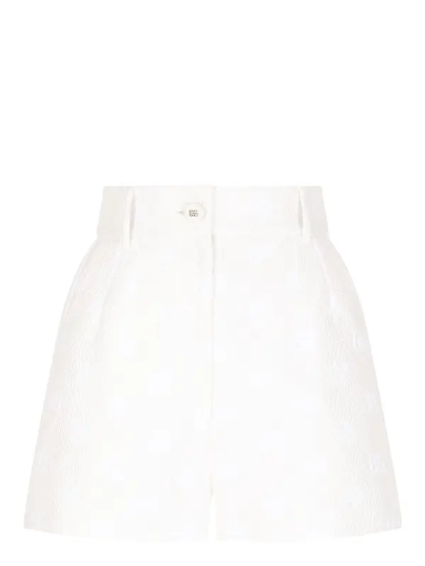 Dolce & Gabbana Logo Jacquard High-waisted Shorts - White