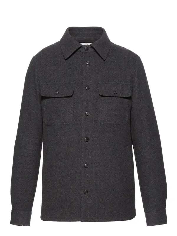 NORWEGIAN WOOL Long-sleeved Wool Shirt Jacket - Grey