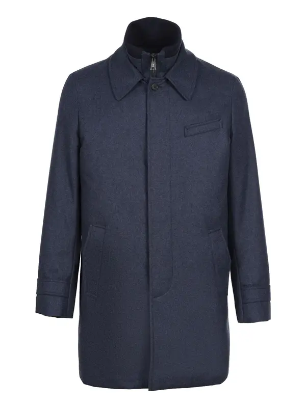 NORWEGIAN WOOL Down-lined Wool Coat - Blue