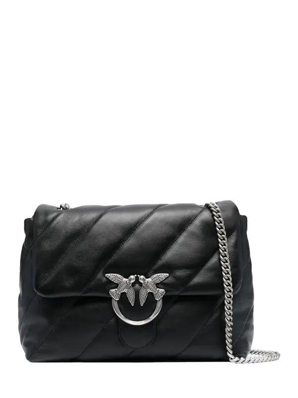 Pinko Love Big Puff Leather Shoulder Bag - Black