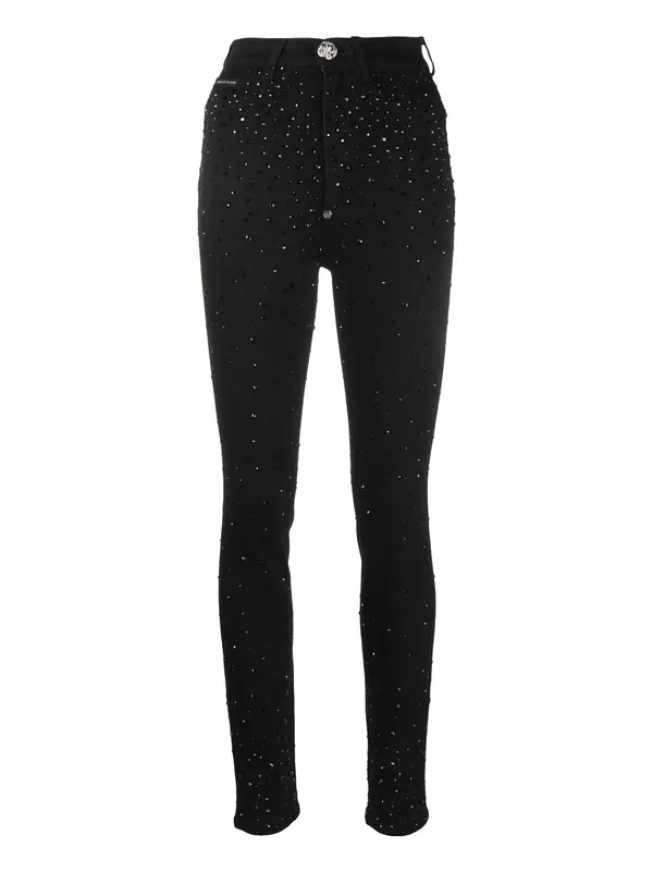 Philipp Plein Rhinestone-embellished Skinny Jeans - Black