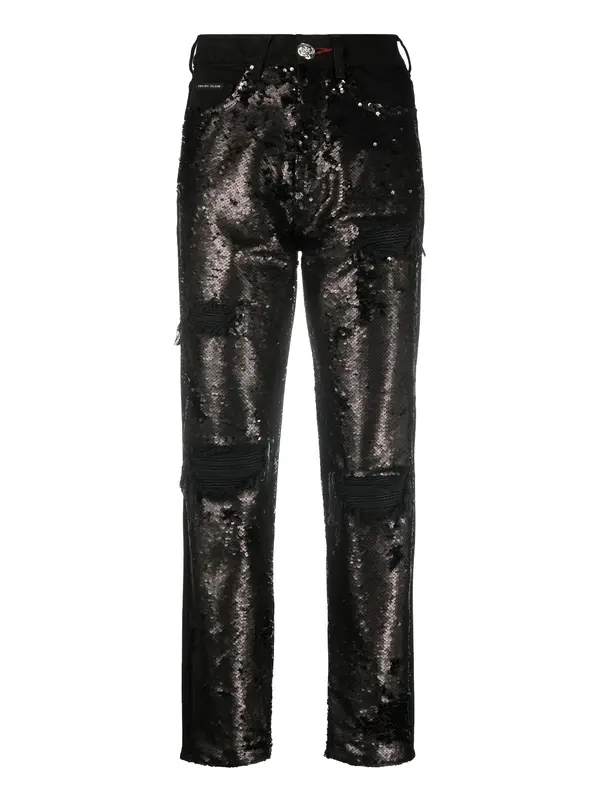 Philipp Plein Sequin-embellished Jeans - Black