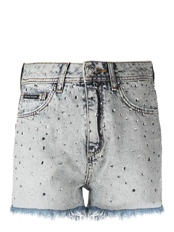 Philipp Plein Logo-patch Embellished Shorts - Blue