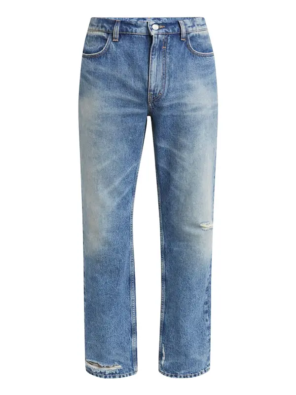 Givenchy Faded Straight-leg Jeans - Ocean Blue