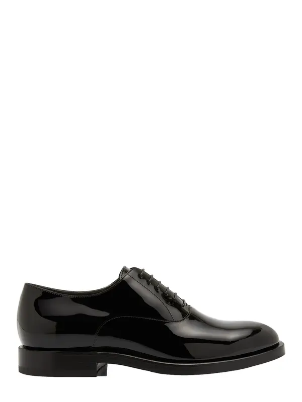 Brunello Cucinelli Patent Leather Oxford Shoes - Black