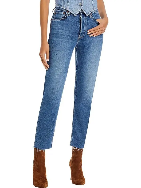 RE/DONE Stove Pipe High-rise Straight Jeans - Mid90s